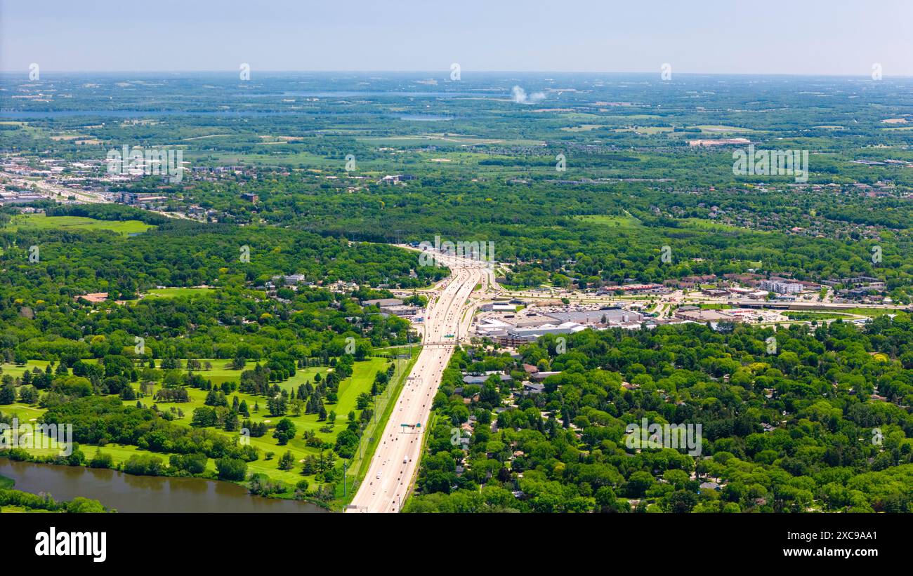 Aerial photograph of Madison, Wisconsin looking towards the southeast ...