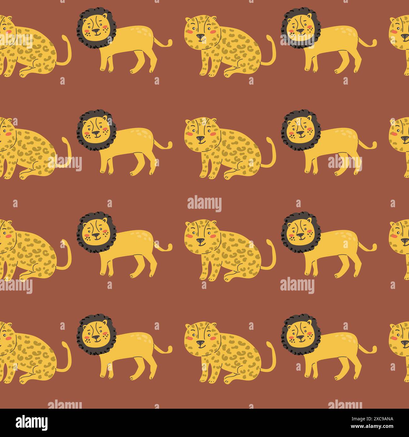 Childrens animals pattern, cute african jungle and tropical animal ...