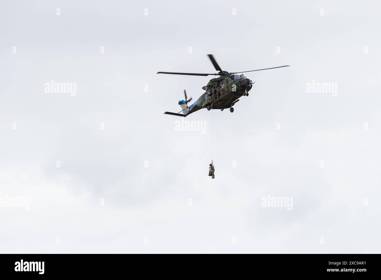 Arrival of 24H trophy by helicopter during the pre-race of the 2024 24 ...