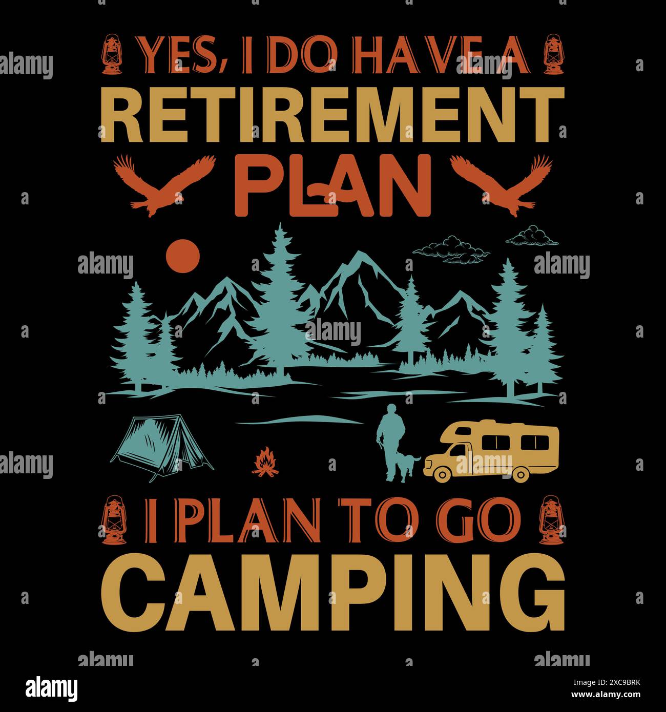 Camping T-Shirt Design Outdoor Adventure Inspirational Concept Stock Vector Image & Art - Alamy