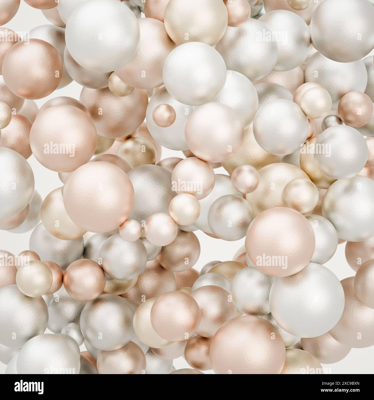 Abstract textured metallic spheres background: ethereal pastel color ...