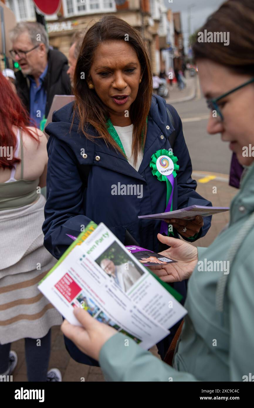 Epsom Surrey, 15th June 2024. Former remain campaigner Gina Miller and ...
