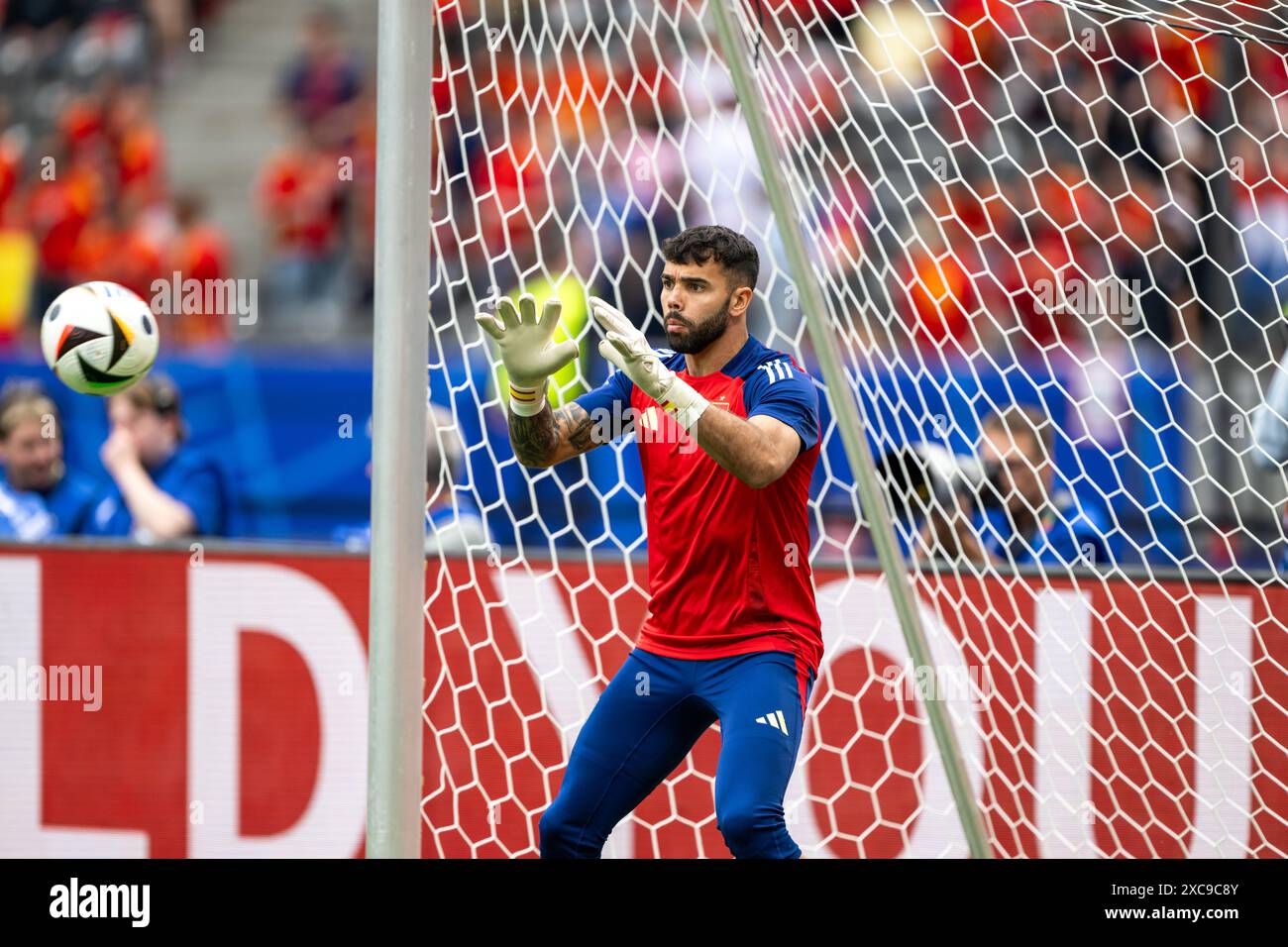 Berlin, Germany. 15th June, 2024. Goalkeeper David Raya of Spain is ...