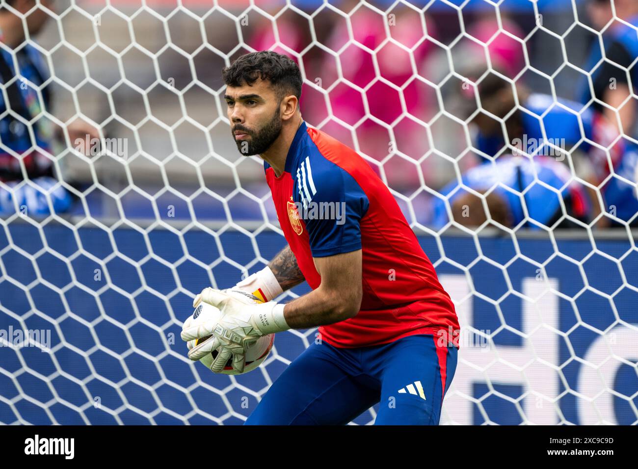 Berlin, Germany. 15th June, 2024. Goalkeeper David Raya of Spain is ...