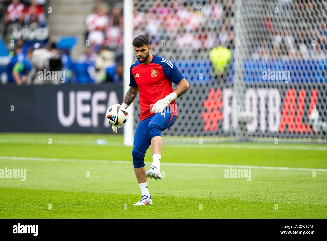 Berlin, Germany. 15th June, 2024. Goalkeeper David Raya of Spain is ...