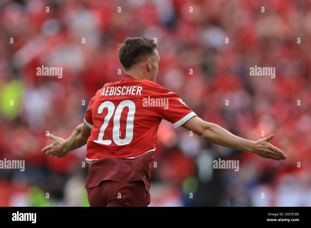 Cologne, Germany. 15th June, 2024. Michel Aebischer of Switzerland ...