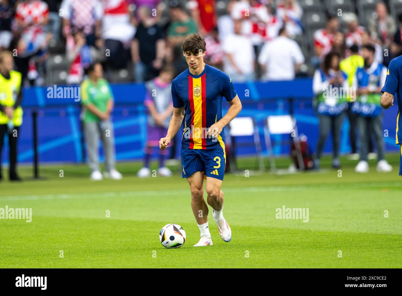 Berlin, Germany. 15th June, 2024. Robin Le Normand (3) of Spain is ...