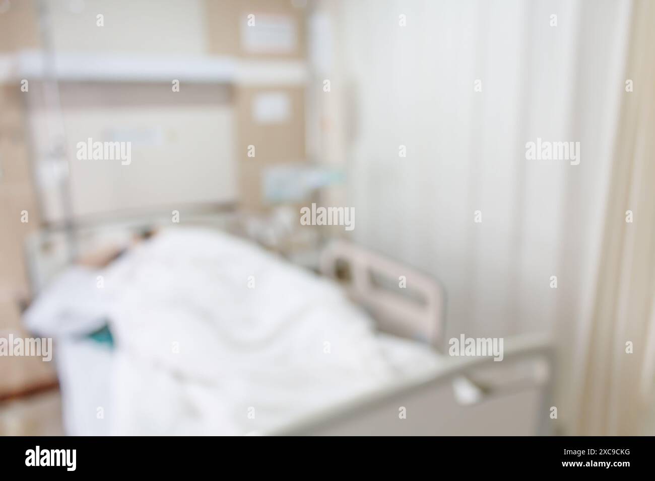 Abstract hospital room interior with bed blur background Stock Photo ...
