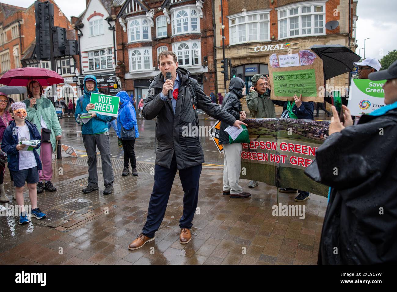 Epsom Surrey, UK, 15th June 2024. Labour candidate for Epsom and Ewell ...