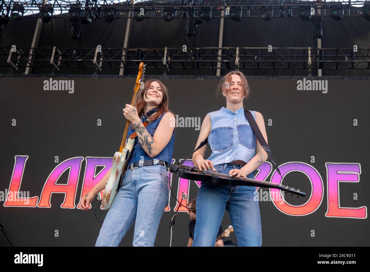 Manchester, USA. 14th June, 2024. Rebecca Lovell and Megan Lovell of ...