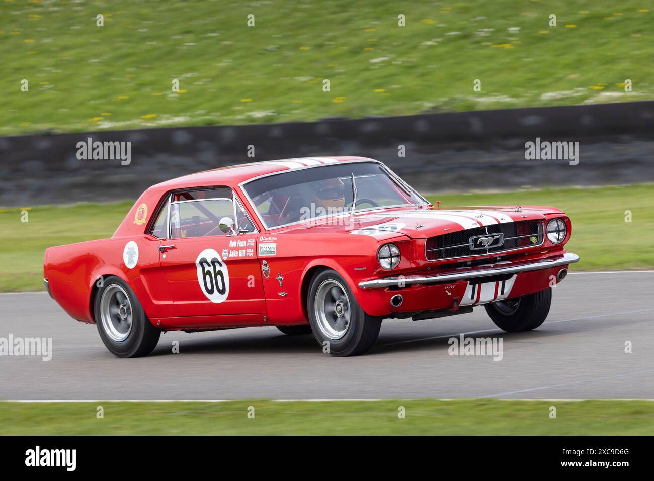 Rob Fenn and Jake Hill in the 1965 Ford Mustang during the Ken Miles ...