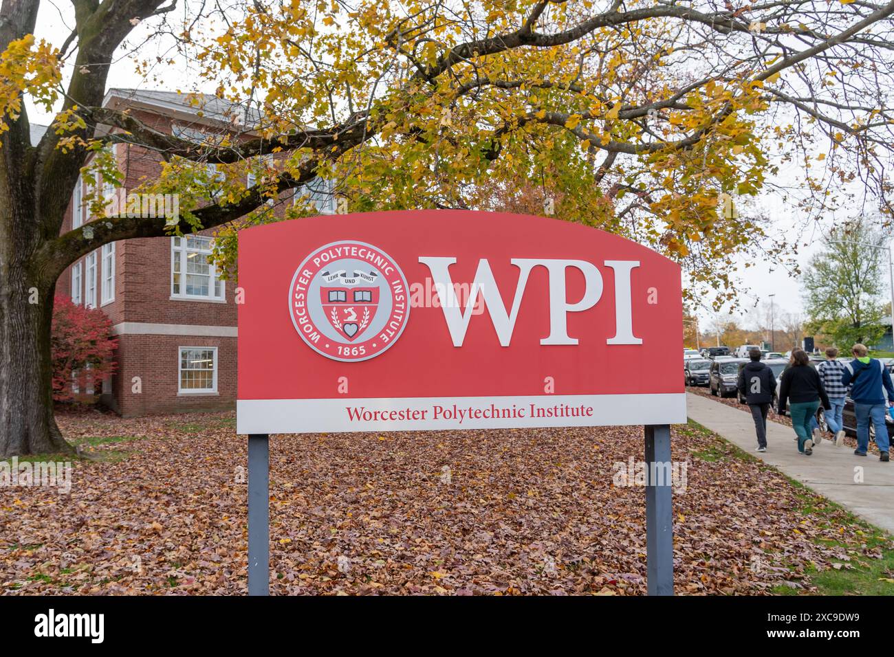 WPI (Worcester Polytechnic Institute) sign in Worcester, MA, USA, on November 8, 2023 Stock ...