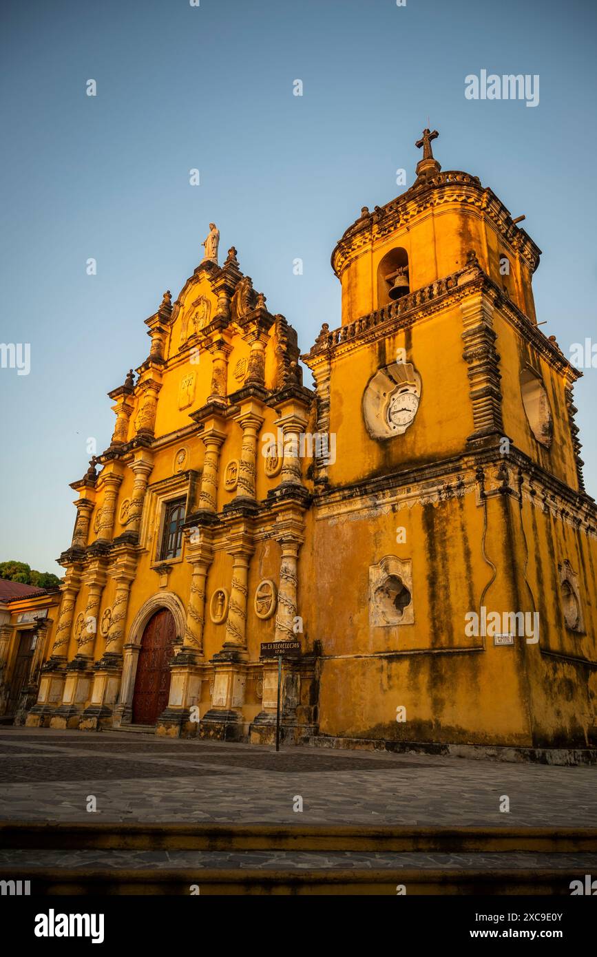 Church of la Recolección with the 18th century Mexican baroque façade ...