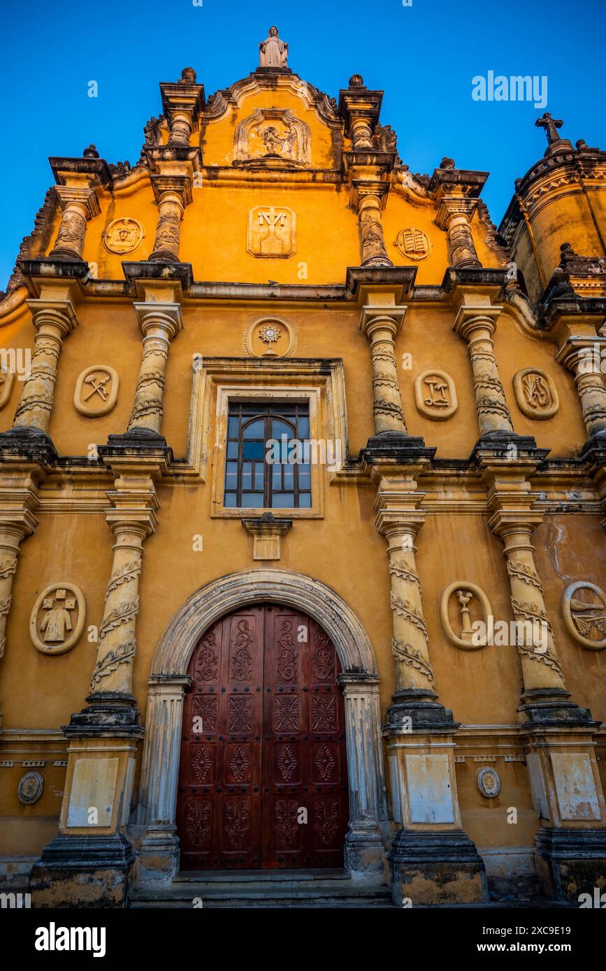 Church of la Recolección with the 18th century Mexican baroque façade ...