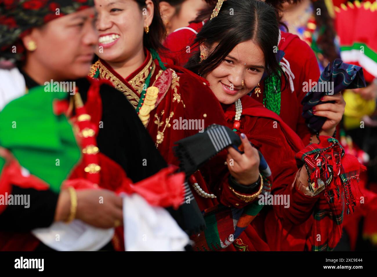 Kathmandu, Nepal. 15th June, 2024. Nepalese women perform Bhume Naach ...