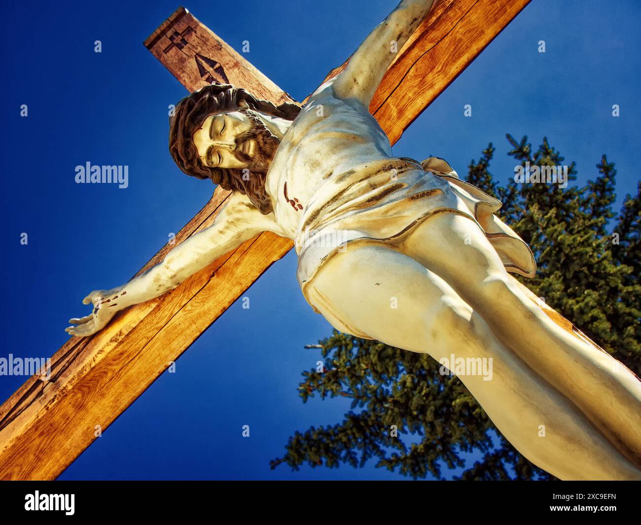 Statue of Jesus: A statue of Jesus on the cross, symbolizing religious ...