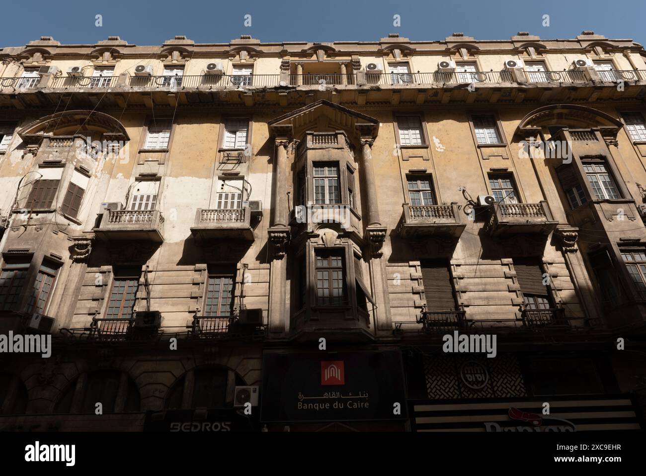 Cairo, Egypt. June 14th 2024 Downtown Cairo architecture along Talaat ...
