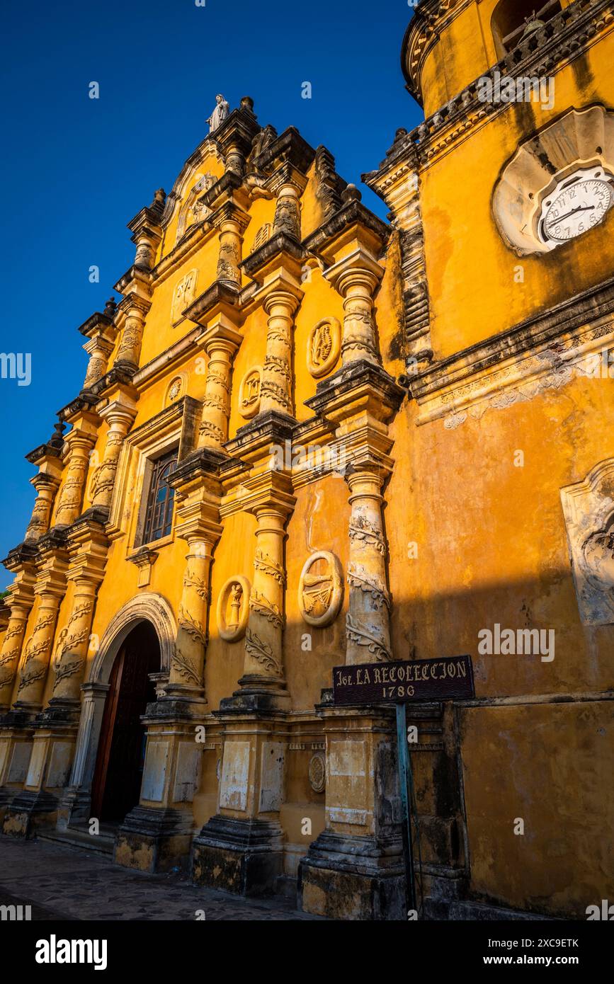 Church of la Recolección with the 18th century Mexican baroque façade ...