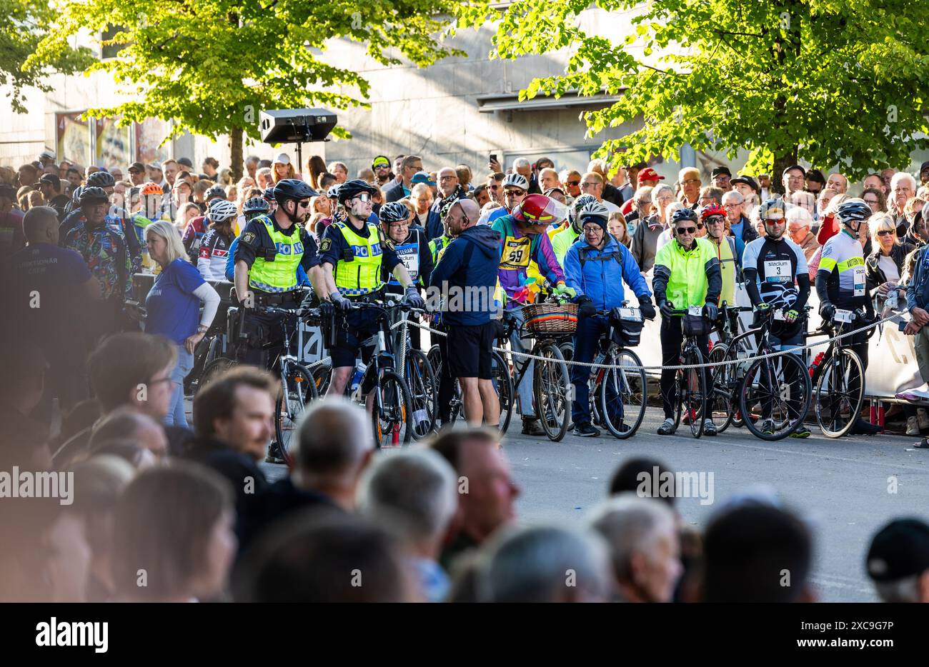 Cyclists in Motala, Sweden, during one of the world's largest ...