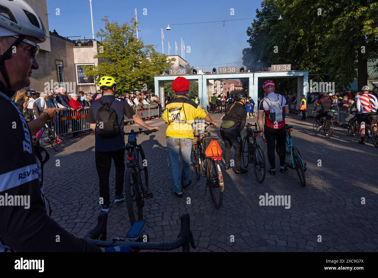 Cyclists in Motala, Sweden, during one of the world's largest ...