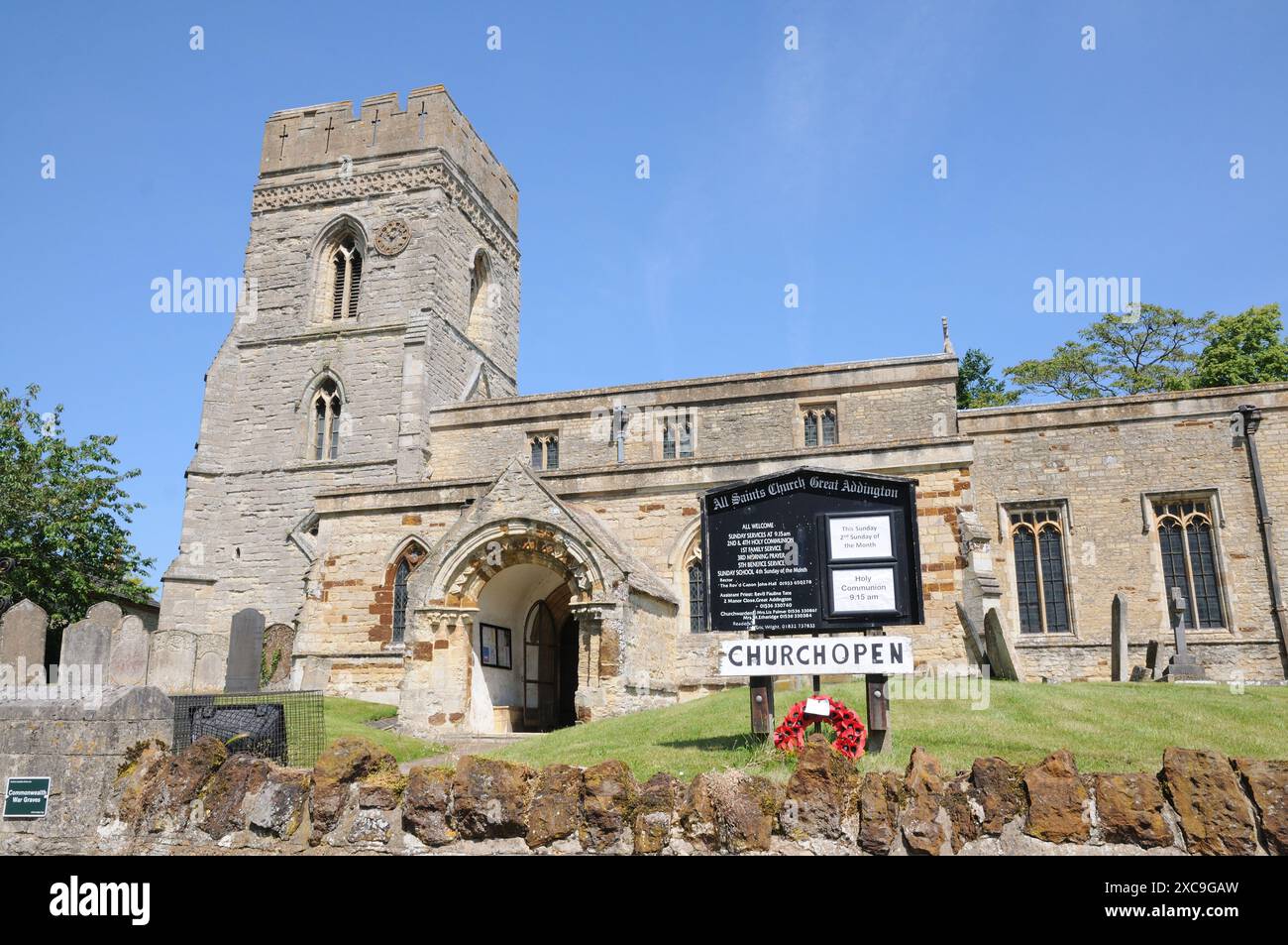 All Saints Church, Great Addington, Northamptonshire Stock Photo - Alamy