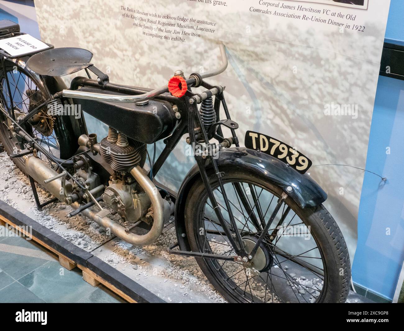 A motorbike owned by James Hewitson, a soldier who was awarded the ...