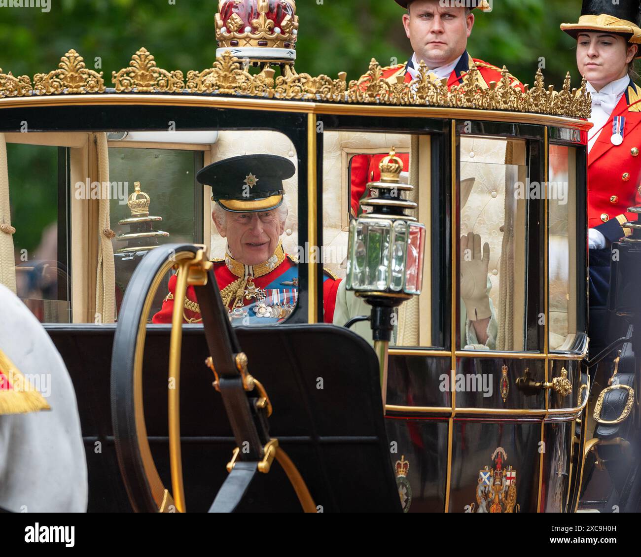 London, UK 15th Jun 2024. King Charles together with his wife, Queen ...