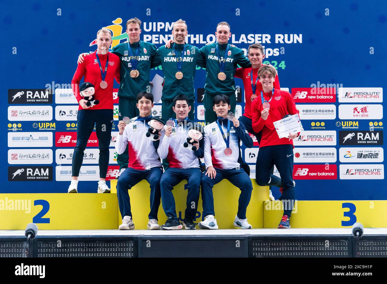 Czech modern pentathletes Martin Vlach, Matej Lukes, Marek Grycz (in ...