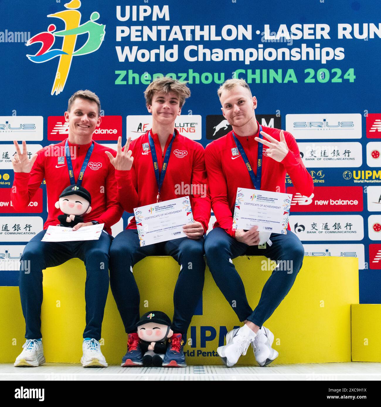 Czech modern pentathletes Martin Vlach, Matej Lukes and Marek Grycz won ...