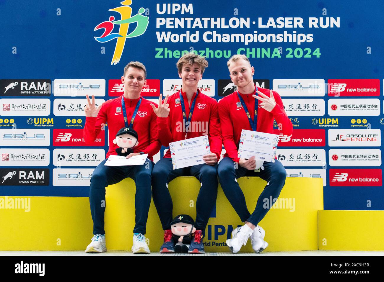 Czech modern pentathletes Martin Vlach, Matej Lukes and Marek Grycz won ...