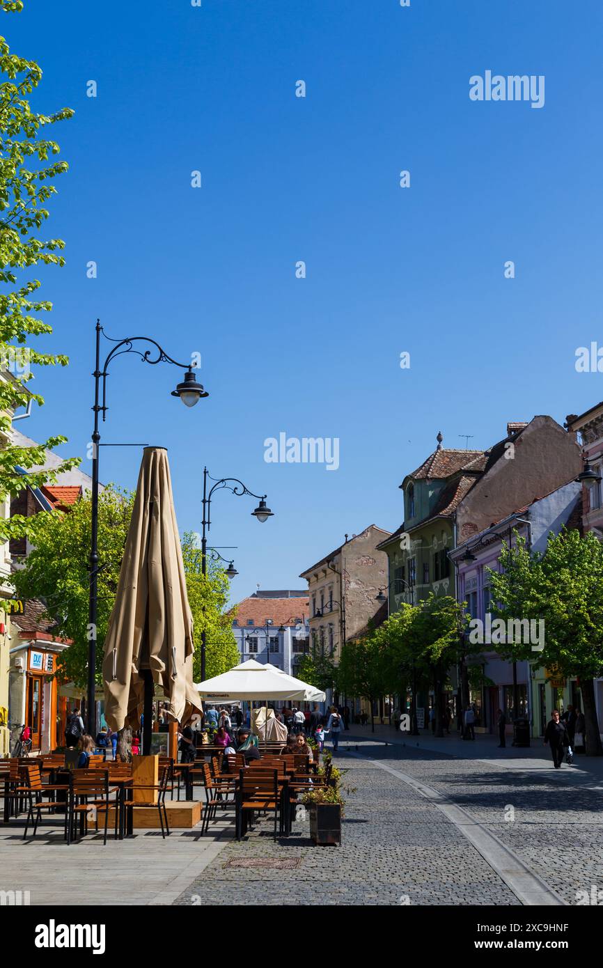 Sibiu, Transylvania, Romania - May 2, 2022: Strada Nicolae Balcescu ...