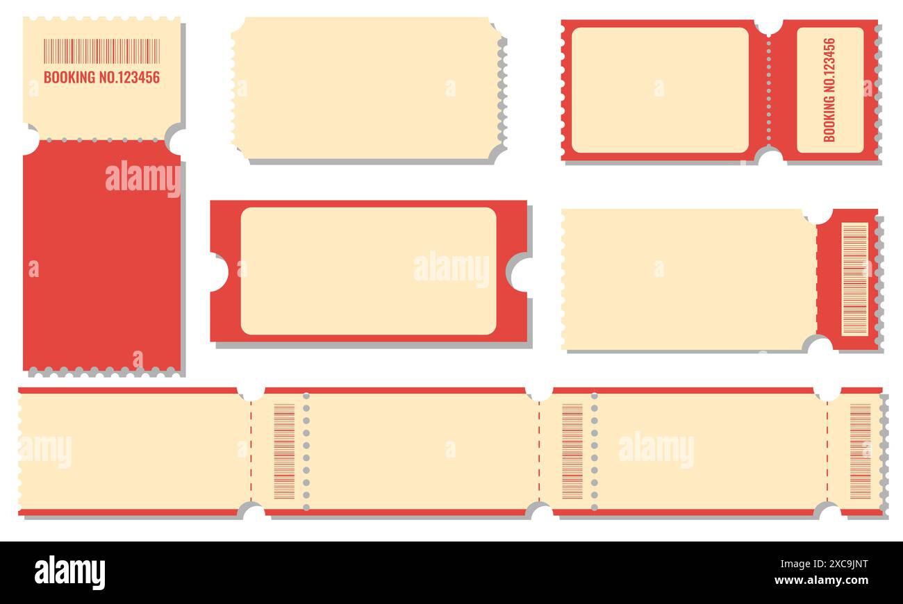 Retro tickets. Coupon vector templates.Paper tickets stubs and entrance ...