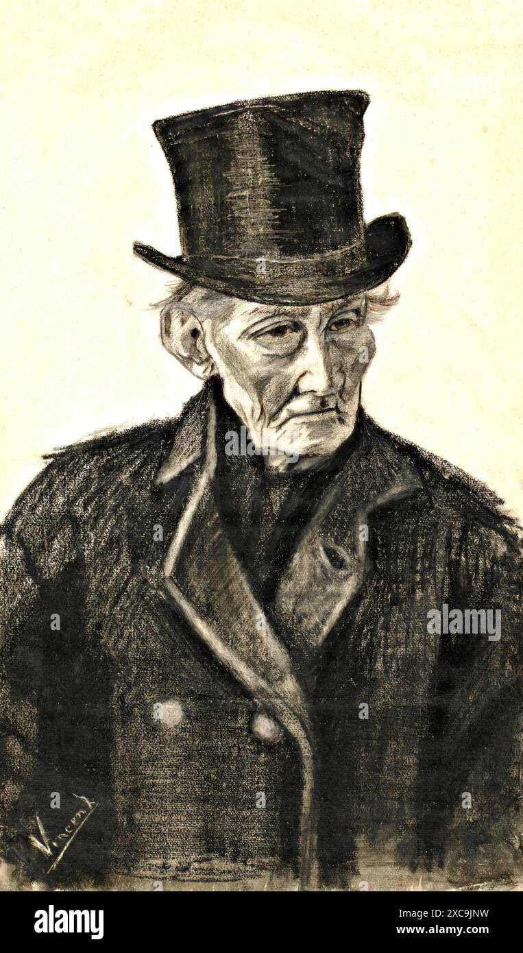 Portrait of an old man with top-hat, 1882 (Painting) Artist Gogh ...