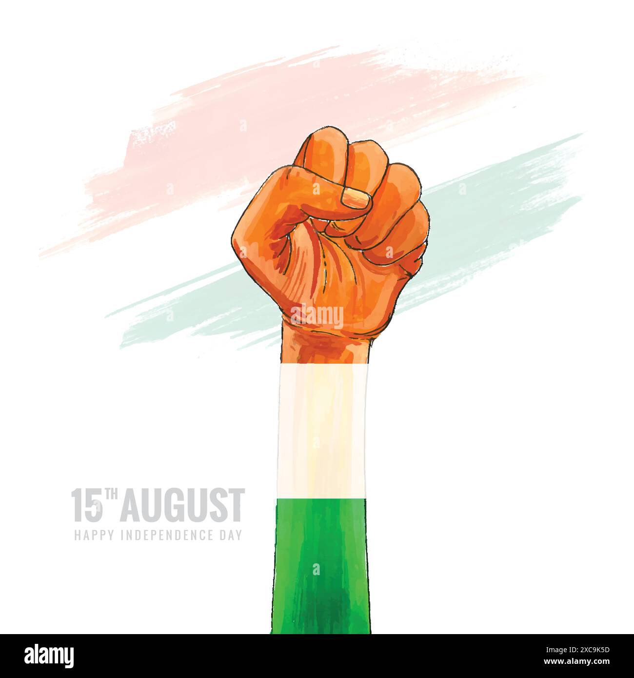 Happy independence day tricolor holding hand background Stock Vector ...