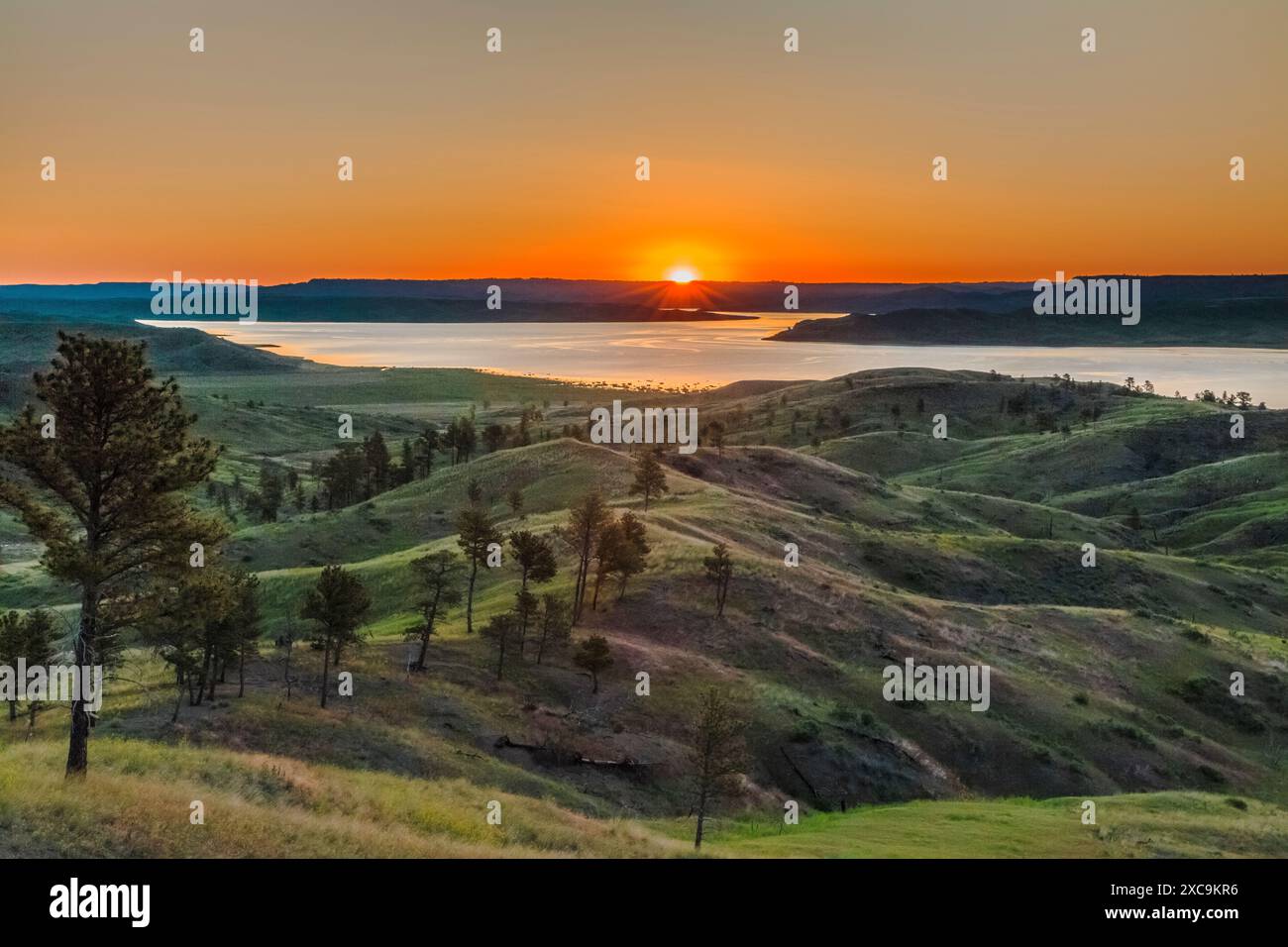 sunrise over fort peck lake at UL bend in the charles m. russell ...