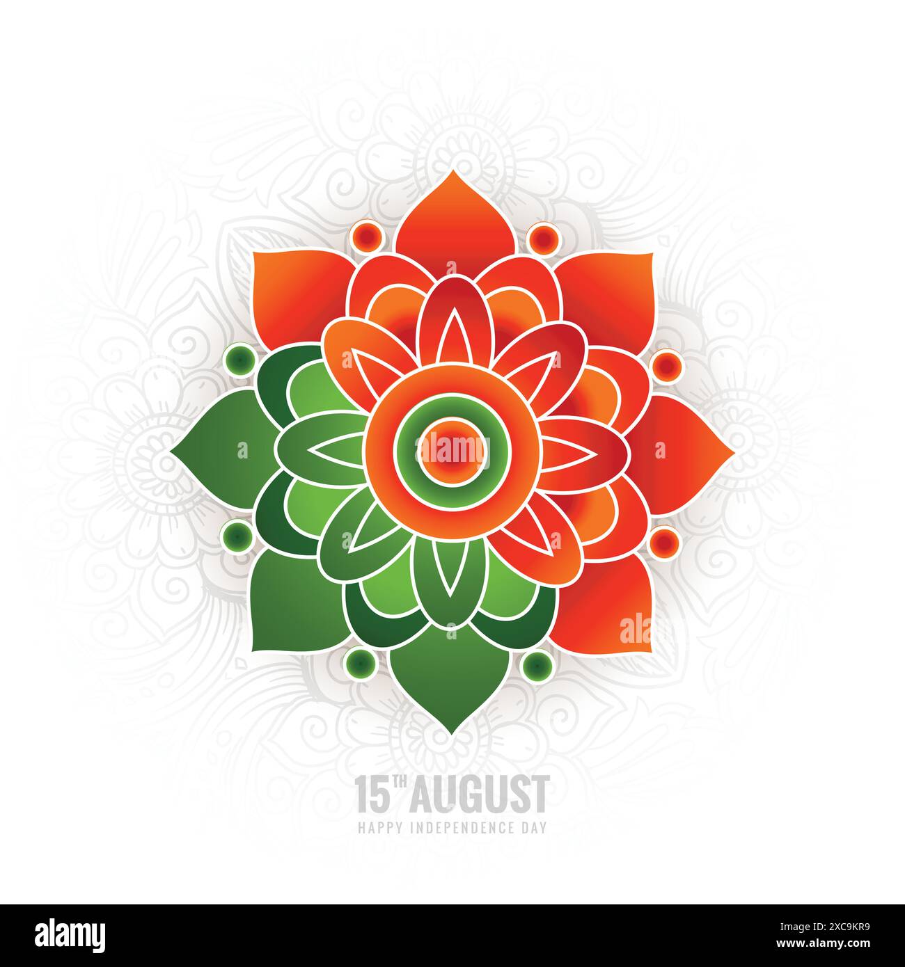 India independence day background with tricolor mandala floral ...