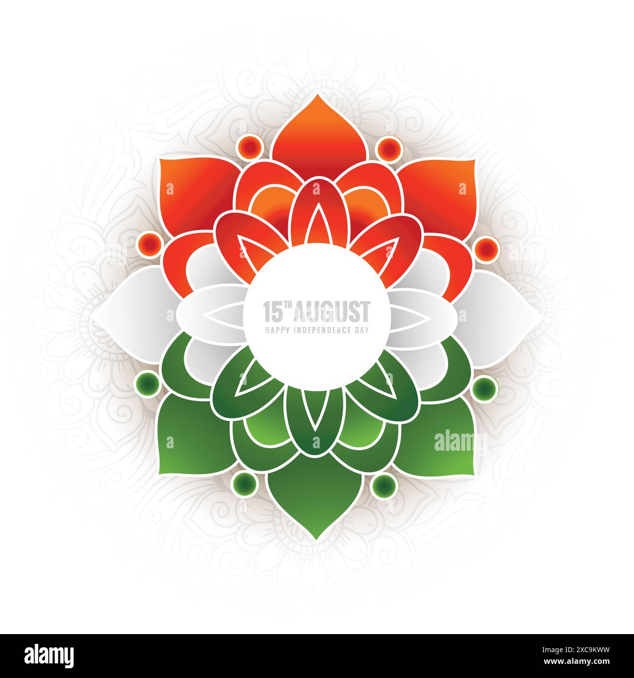 India independence day background with tricolor mandala floral ...