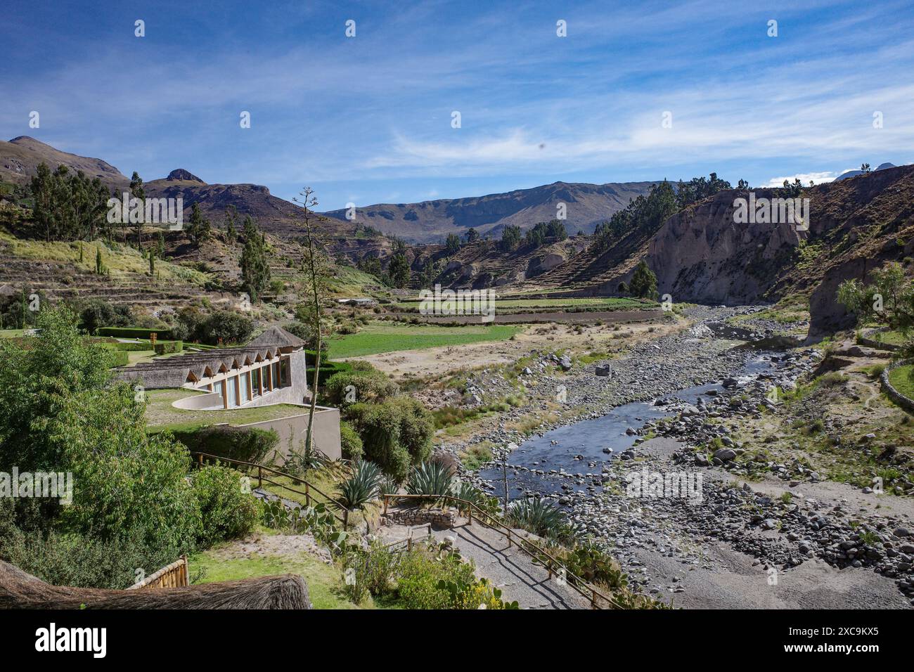 Colca Canyon, Peru - Dec 7, 2023: Views of landscapes around the Colca ...