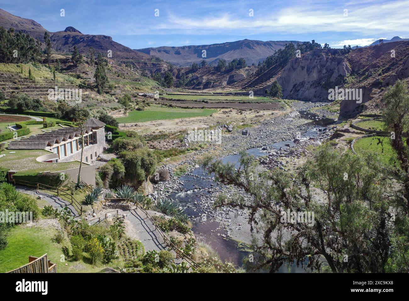 Colca Canyon, Peru - Dec 7, 2023: Views of landscapes around the Colca ...
