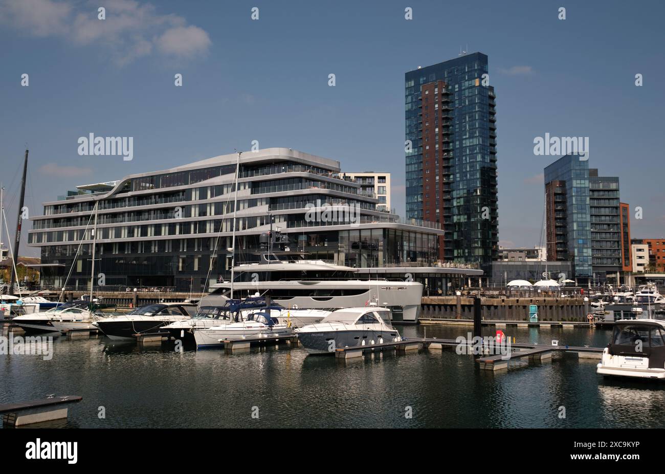 Views of The luxury Harbour hotel and marina of Ocean Village ...