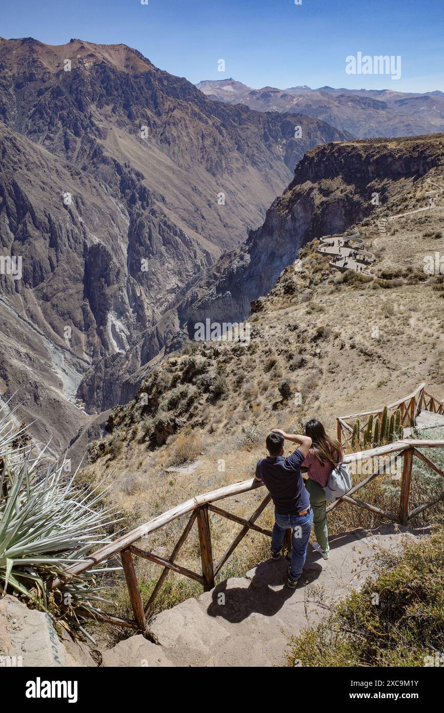 Colca Canyon, Peru - Dec 7, 2023: Panoramic views of the Colca Canyon ...