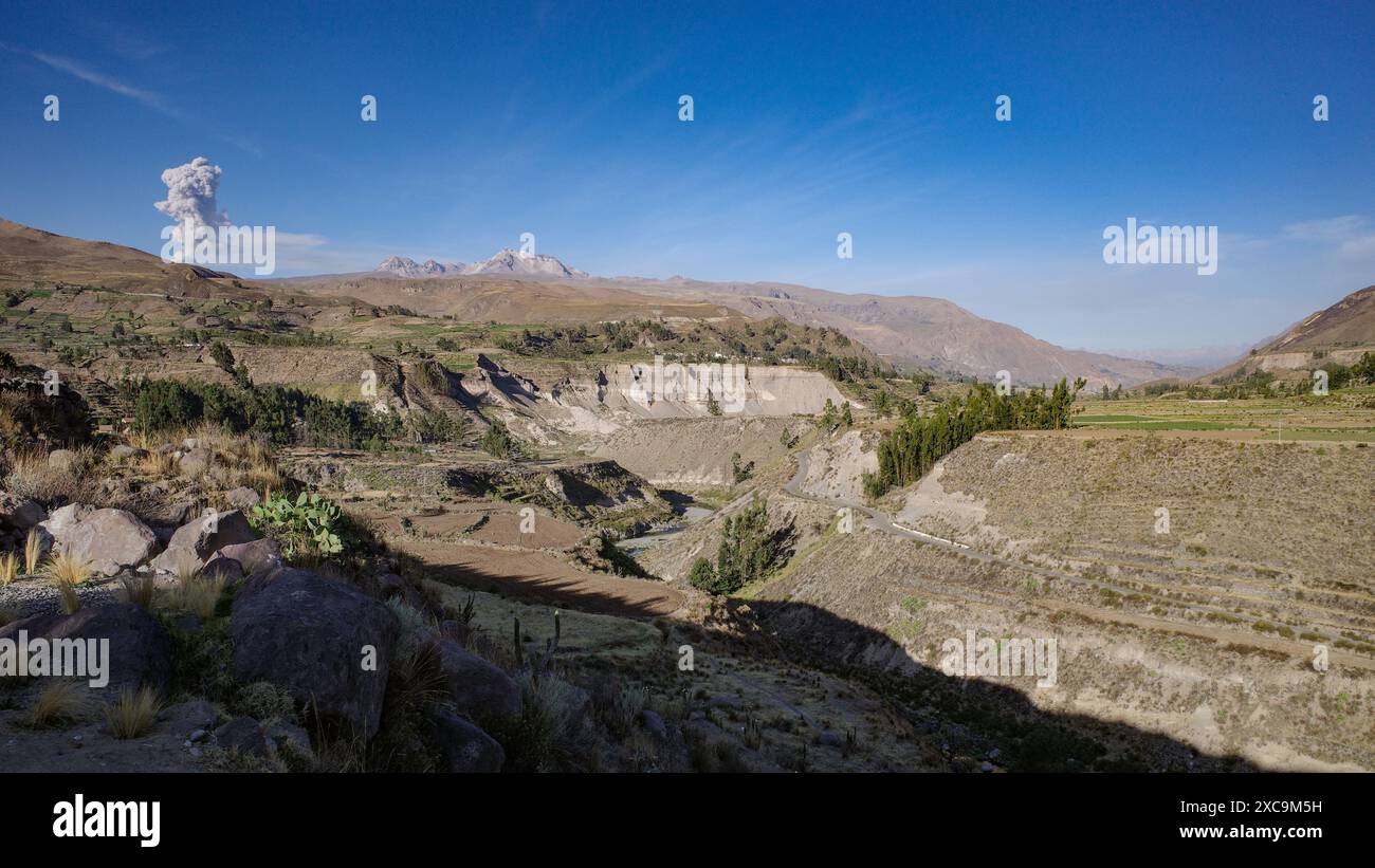Colca Canyon, Peru - Dec 7, 2023: Panoramic views of the Colca Valley ...
