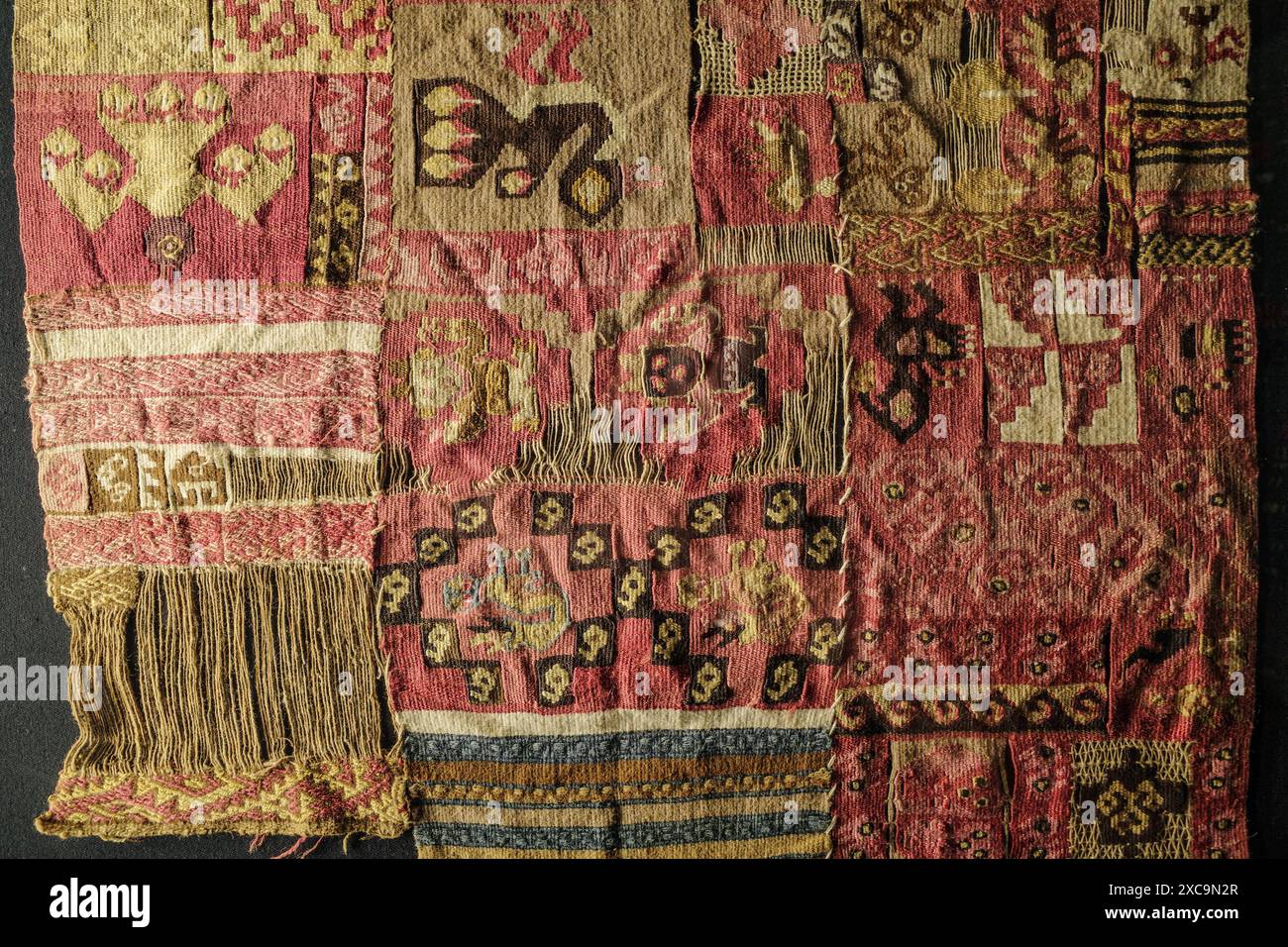 Lima, Peru - Dec 3, 2023: Ancient pre-Inca textiles on display at the ...