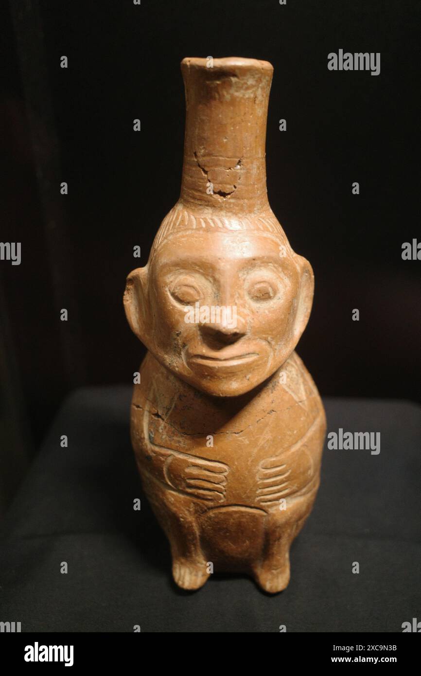 Lima, Peru - Dec 3, 2023: Ancient pre-Inca ceramics on display at the ...