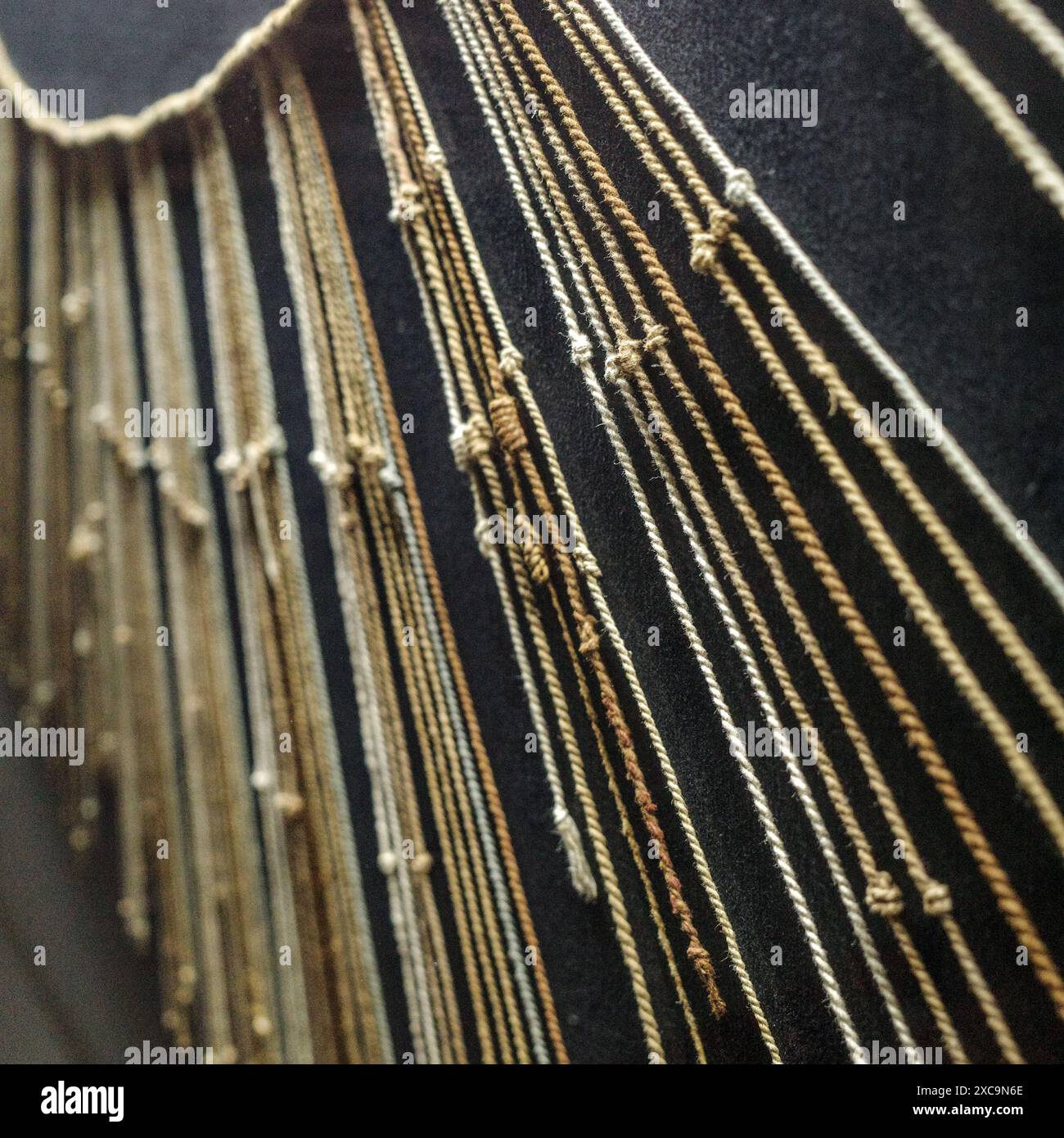 Lima, Peru - Dec 3, 2023: Incan Quipu, a recording device made from ...