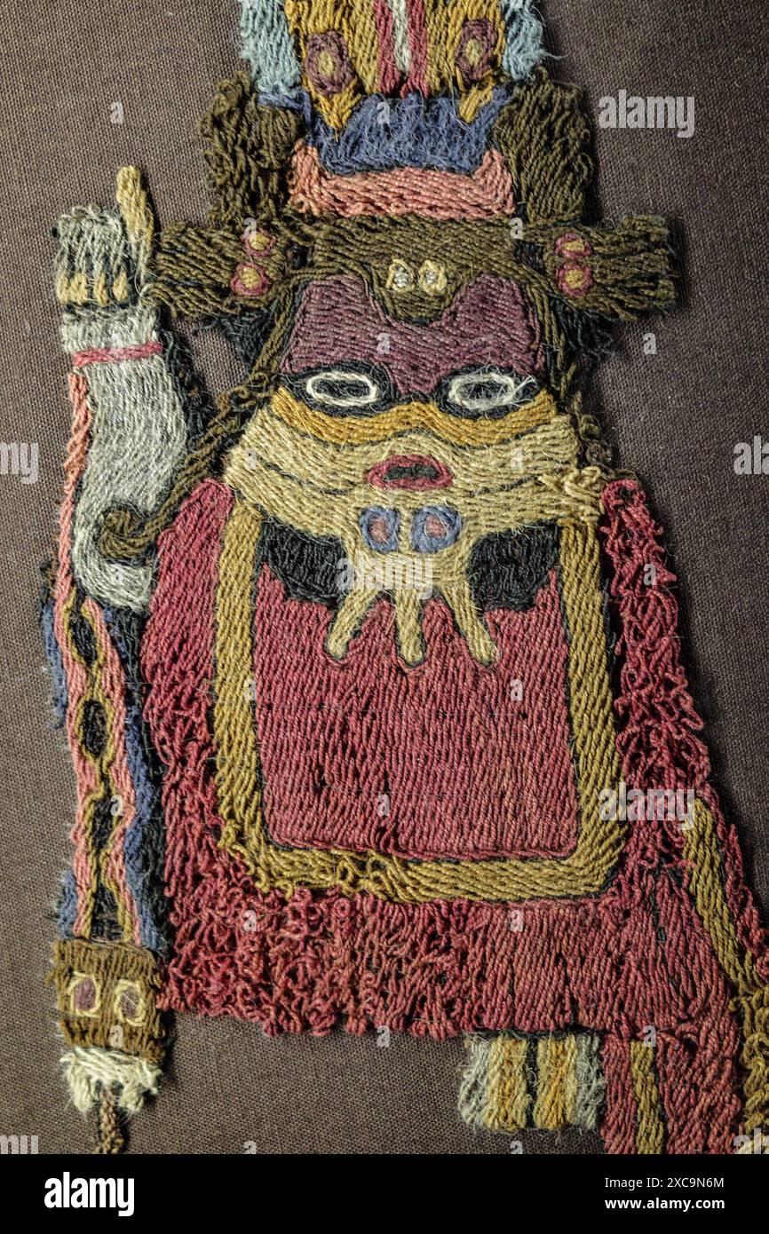 Lima, Peru - Dec 3, 2023: Ancient pre-Inca textiles on display at the ...