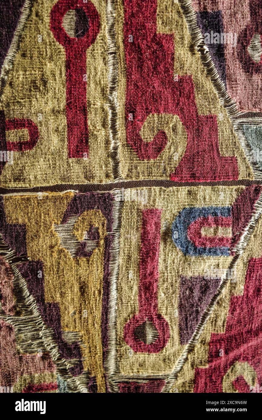 Lima, Peru - Dec 3, 2023: Ancient pre-Inca textiles on display at the ...