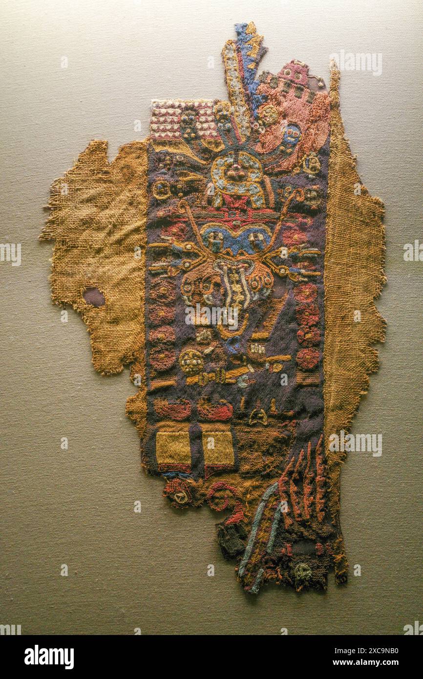 Lima, Peru - Dec 3, 2023: Ancient pre-Inca textiles on display at the ...