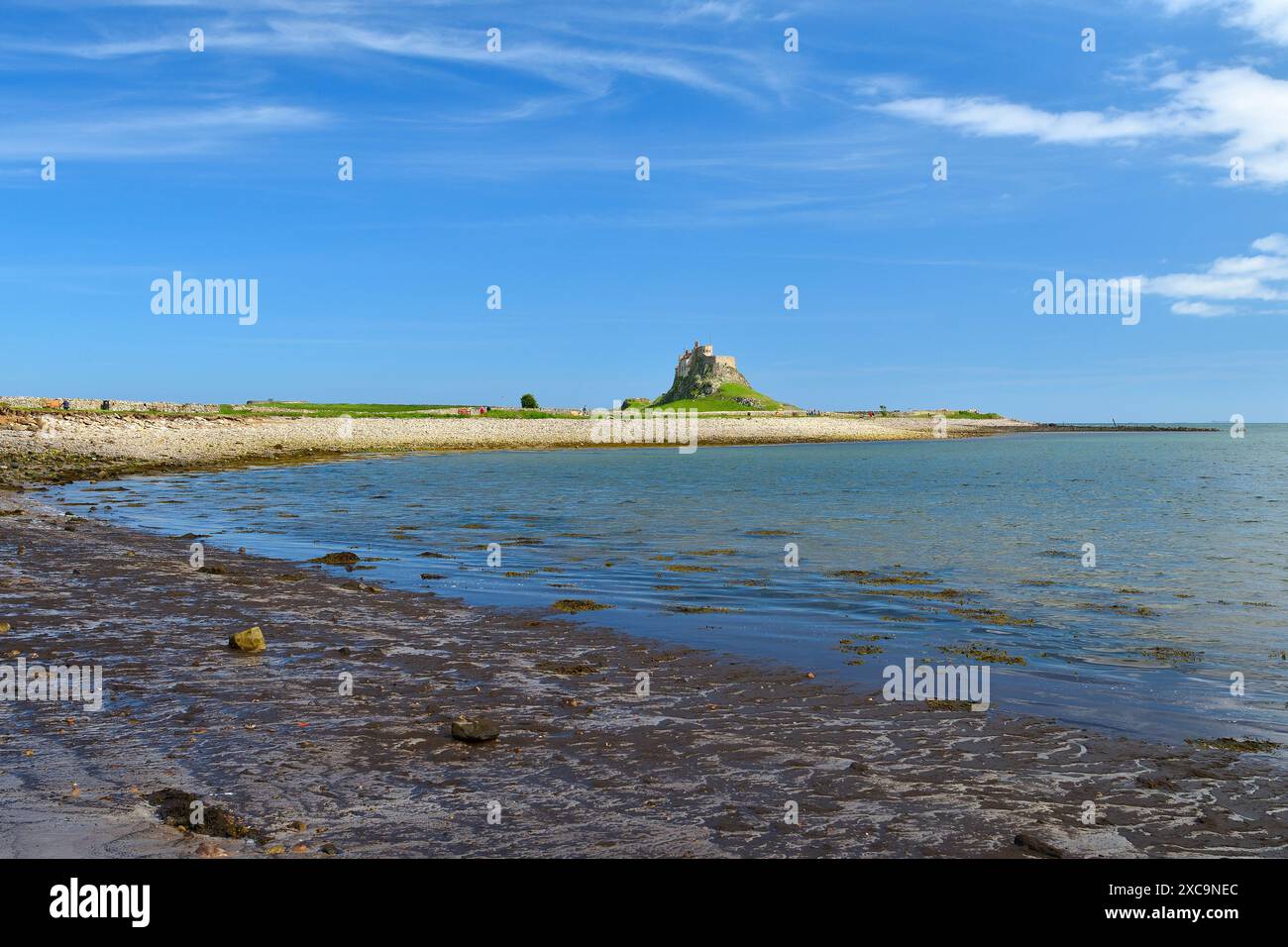 The Holy Island of Lindisfarne, and Castle Stock Photo - Alamy