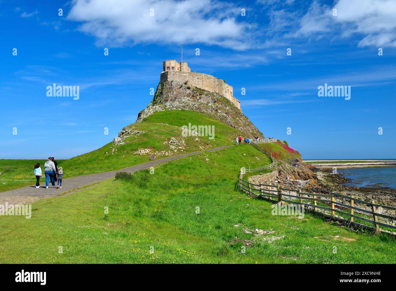 The Holy Island of Lindisfarne, and Castle Stock Photo - Alamy